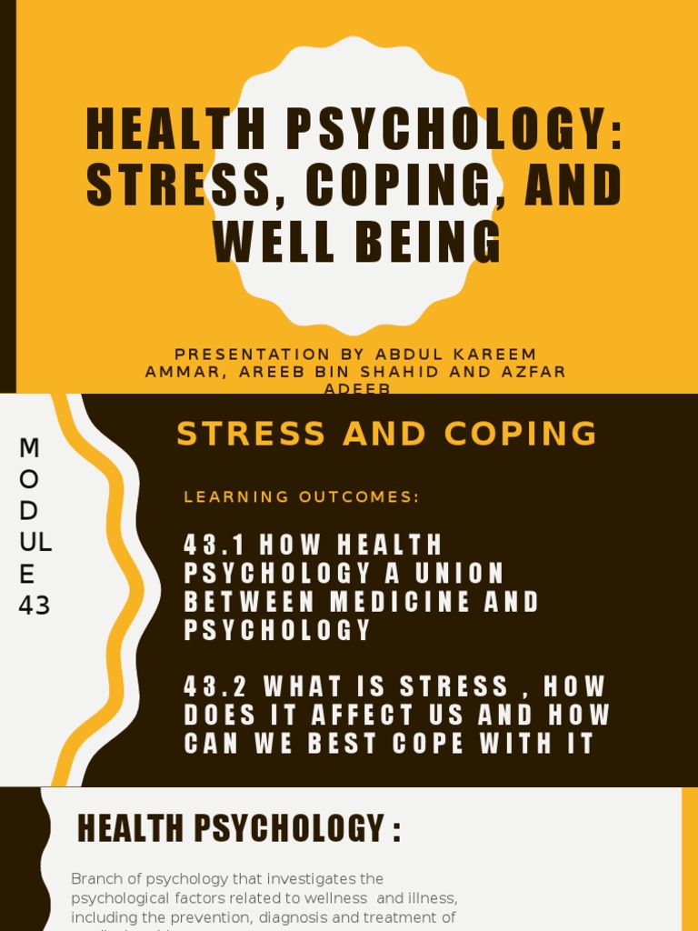 Health Psychology: Stress, Coping, and Well Being | PDF | Stress ...