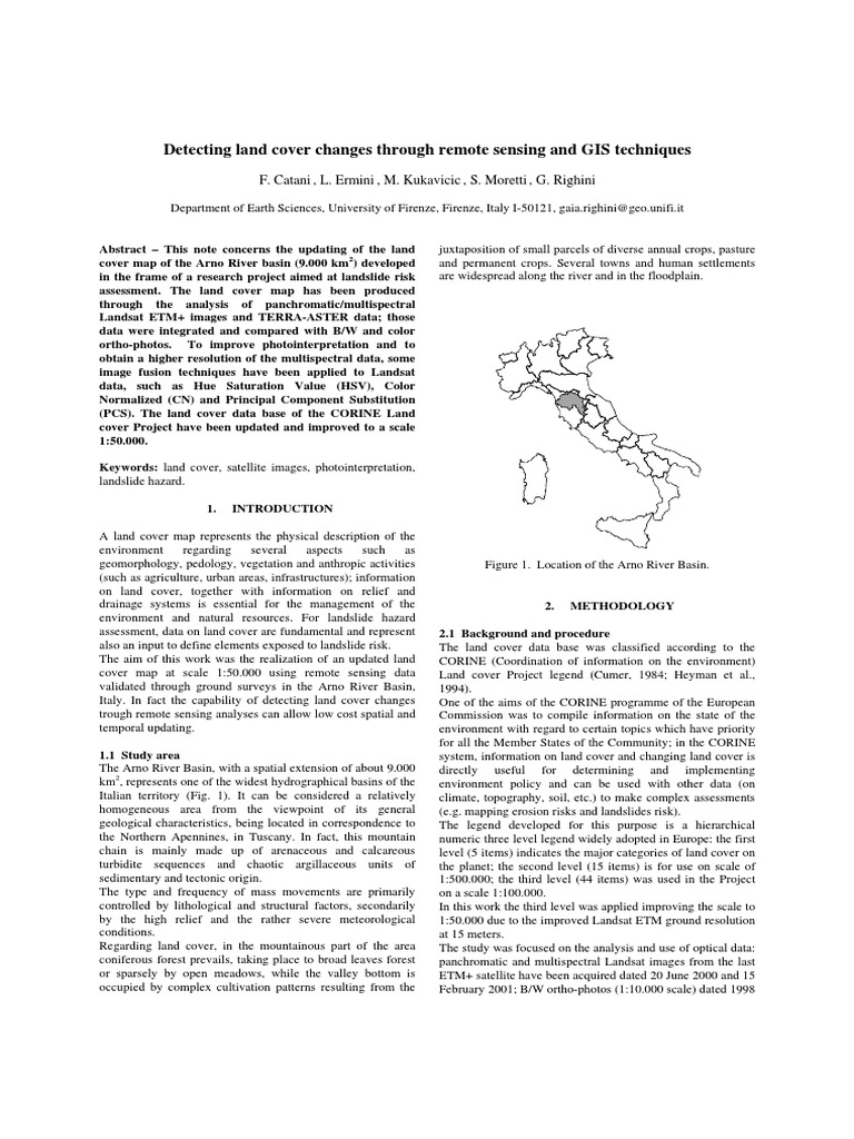 Detecting Land Cover Changes Through Remote Sensing and GIS Techniques | PDF | Satellite Imagery ...