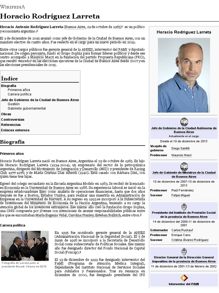 Horacio Rodríguez Larreta | PDF | Argentina | Gobierno