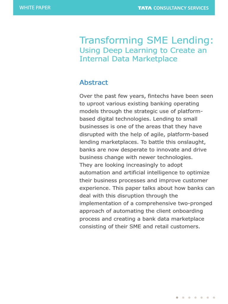 Transforming SME Lending | PDF | Deep Learning | Financial Technology