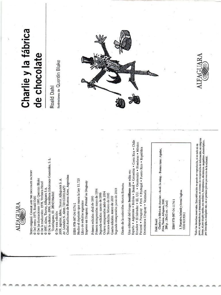 Charlie y La Fabrica de Chocolate (100 Copias) | PDF