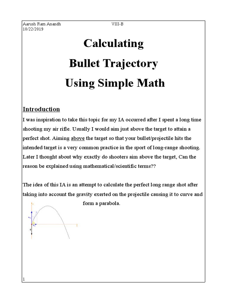 Calculating Bullet Drop Final | PDF | Projectiles | Trajectory