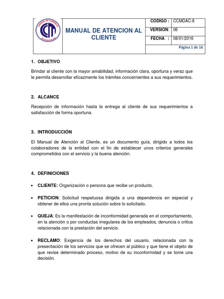 Manual de Atención Al Cliente | PDF | Cliente | Calidad (comercial)