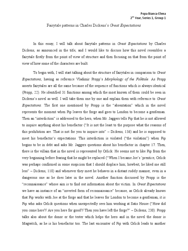 Fairy Tale Elements in Great Expectations | PDF | Great Expectations ...