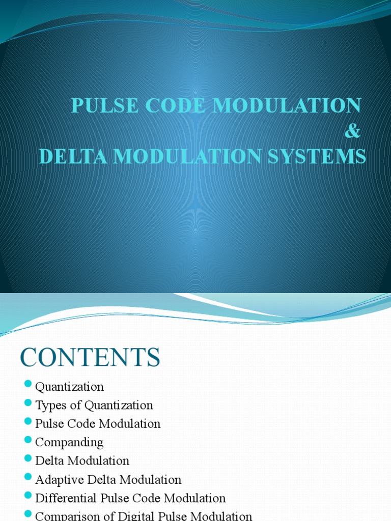 Pulse Code Modulation & Delta Modulation Systems | PDF | Modulation ...