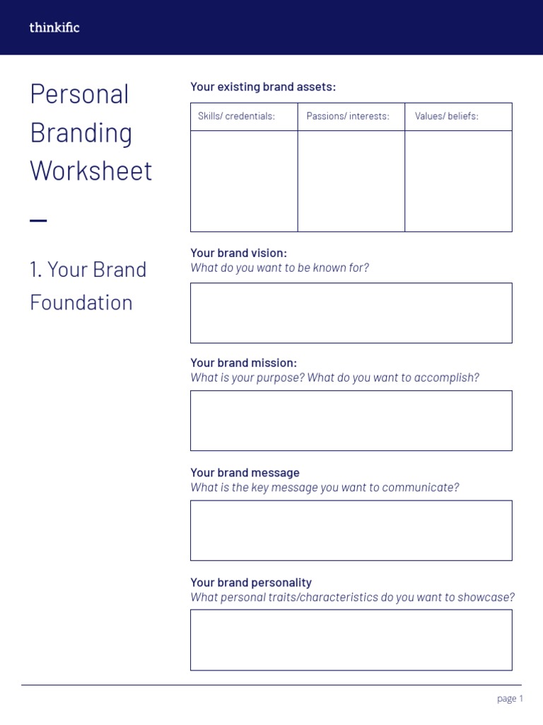 Personal Branding Worksheet | PDF | Brand | Social Media