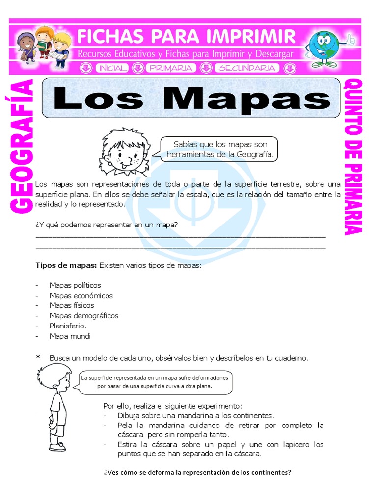 5.los Mapas para Quinto de Primaria | PDF | Mapa | Geografía