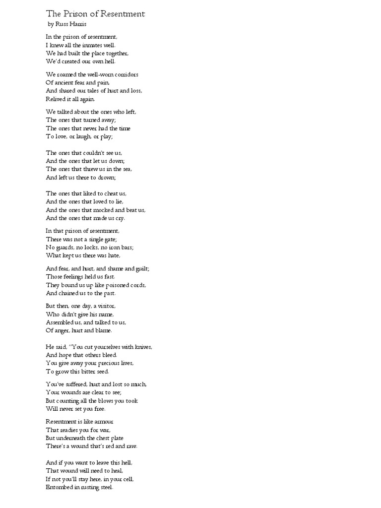 The Prison of Resentment | PDF | Law | Religion & Spirituality