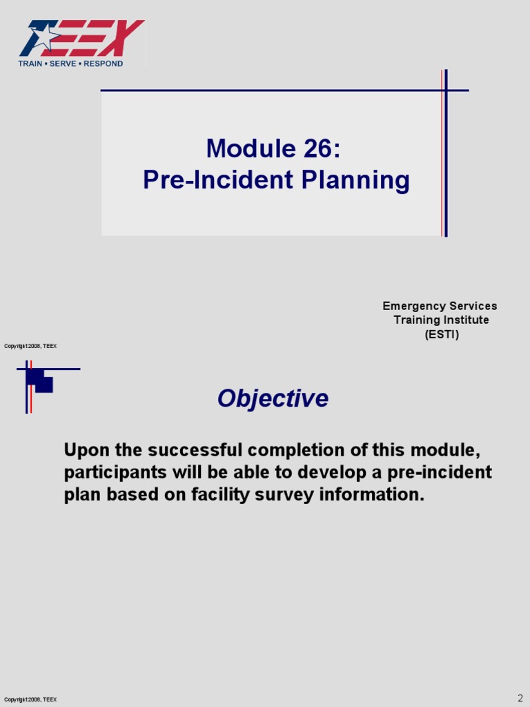 Pre-Incident Planning: Emergency Services Training Institute (ESTI ...