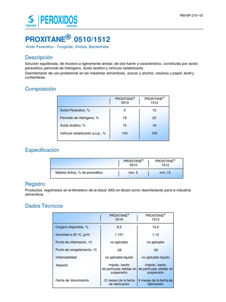 ProductLine AP PROXITANE Proxitane 0510 ES 219917 PDF | PDF ...