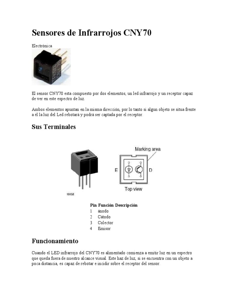 Sensor Infrarrojo CNY70: Guía Básica | PDF | Diodo emisor de luz | Resistencia Eléctrica y ...