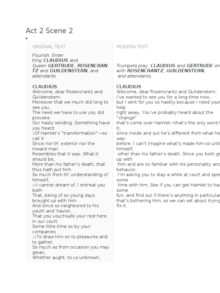 Hamlet Original and Modern Text Act 2 Scene 2 | PDF | Hamlet