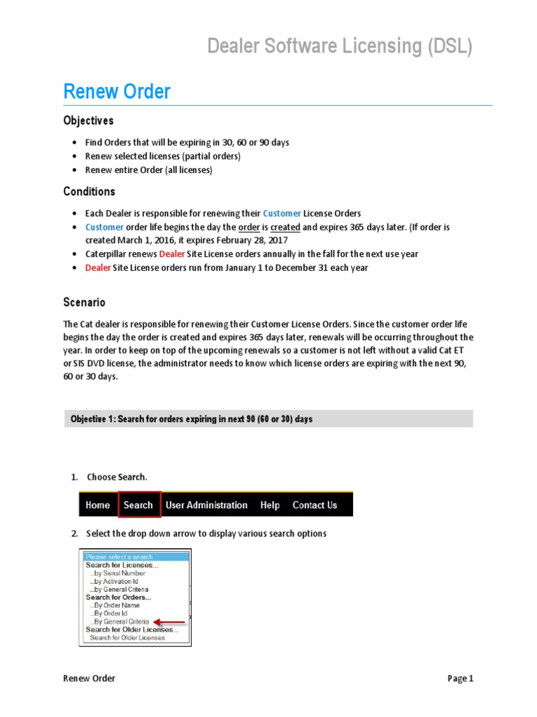 Renew Order: Dealer Software Licensing (DSL) | PDF | License | Software