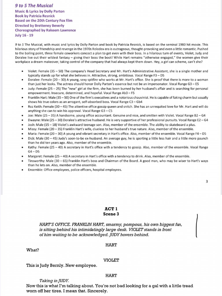 9 To 5 Callback Sides Updated | PDF