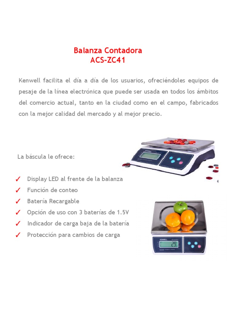 Balanza Contadora Kenwell ACS-ZC41 | PDF | Ciencia y matemáticas