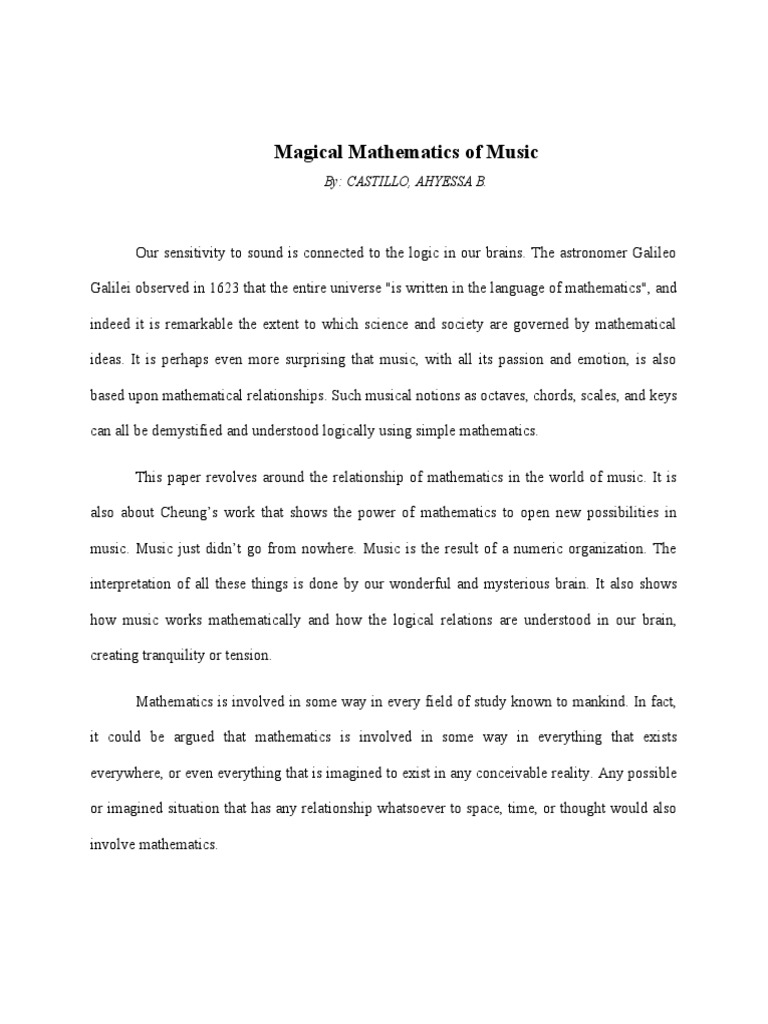 The Mathematical Foundations of Music: Exploring the Logical ...