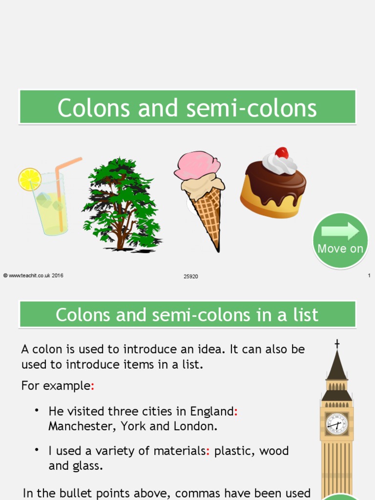 Colons and Semi Colons | PDF | Language Mechanics | Grammar