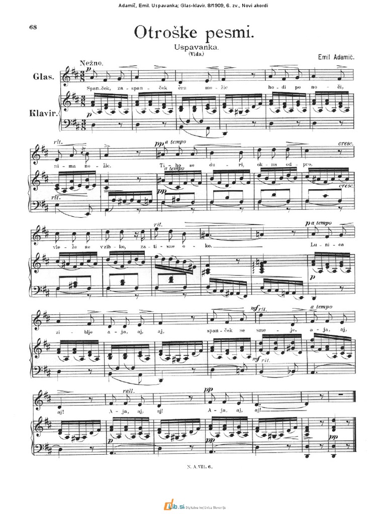 Adamič - Uspavanka (NA, 6-1) PDF | PDF