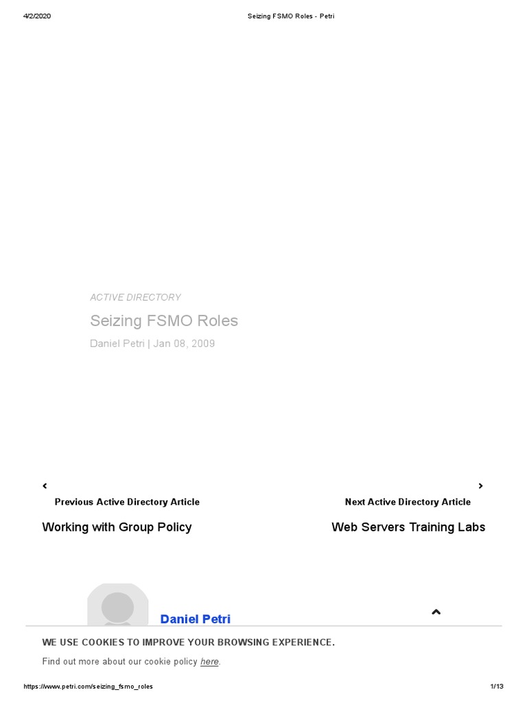 Seizing FSMO Roles | PDF