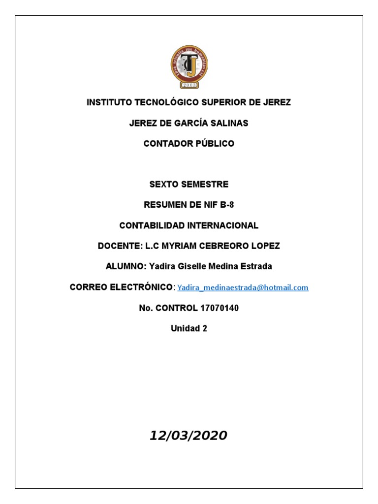 NIF B-8: Estados Financieros Consolidados | PDF | Estado financiero ...