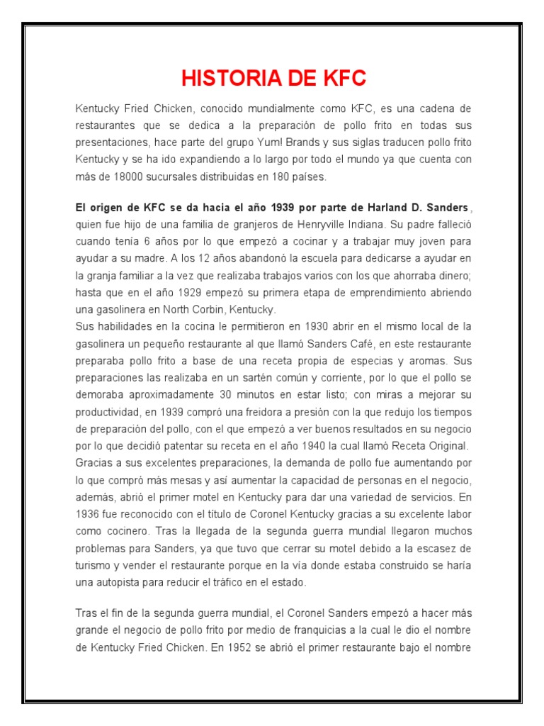 Historia de KFC | PDF | Business