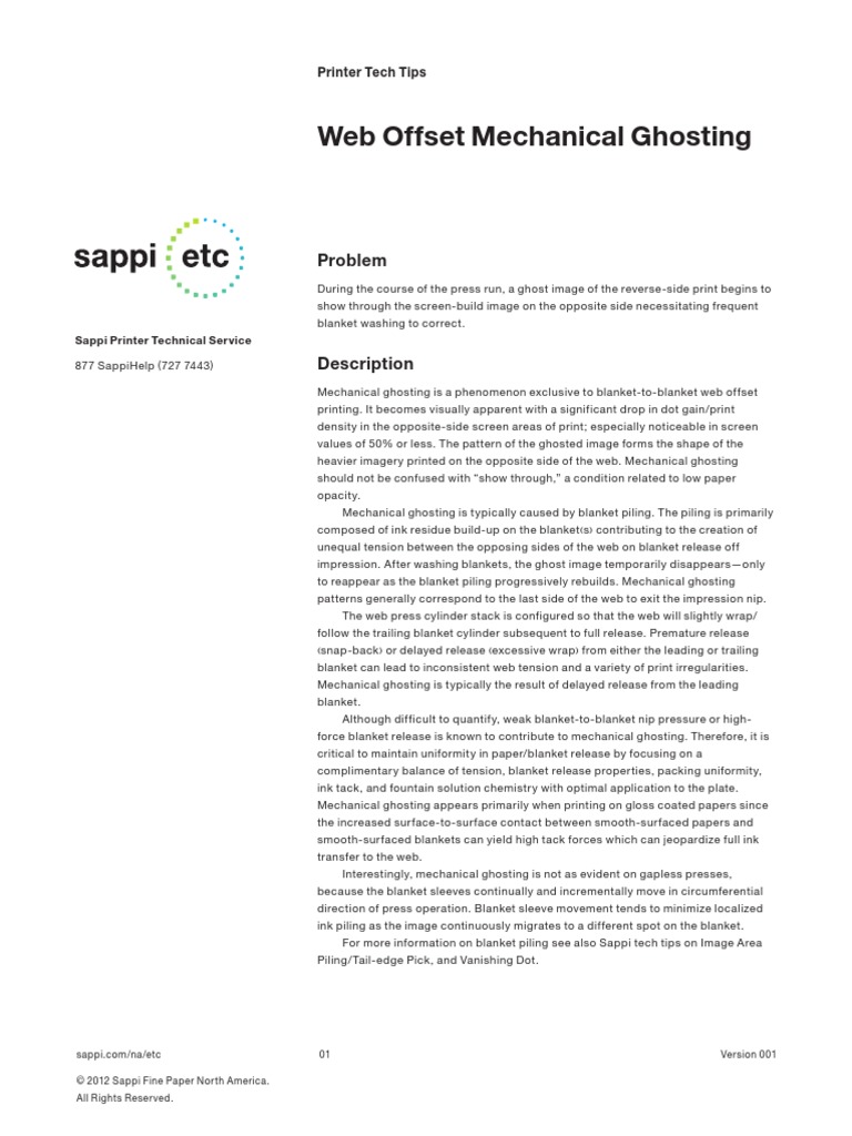 Web Offset Mechanical Ghosting: Problem | PDF | Magenta | Printer ...