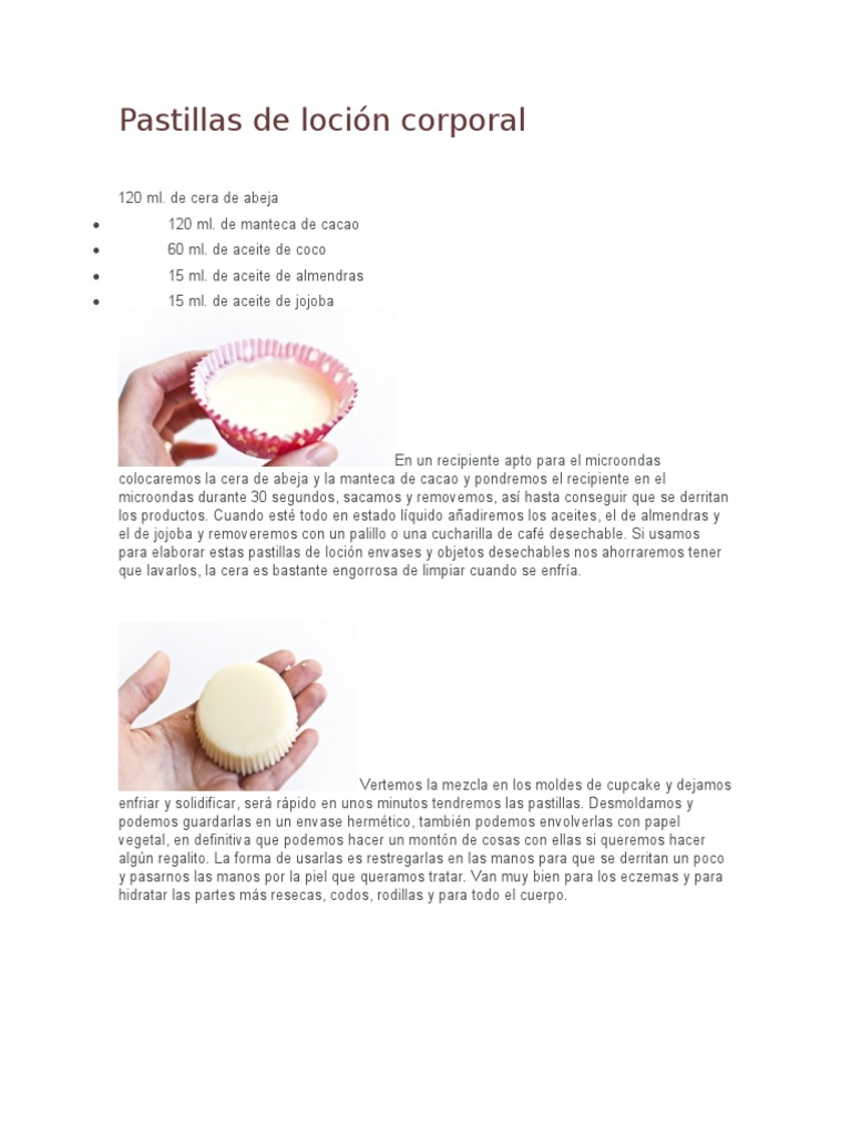 Pastillas de Loción Corporal | PDF