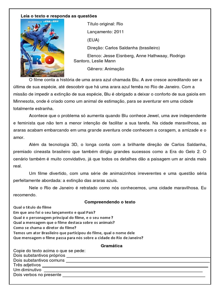 Leia o Texto e Responda As Questões | PDF