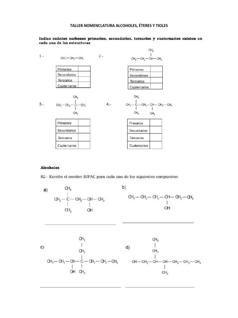 Nomenclatura de tioles: estructuras de 5 compuestos | PDF