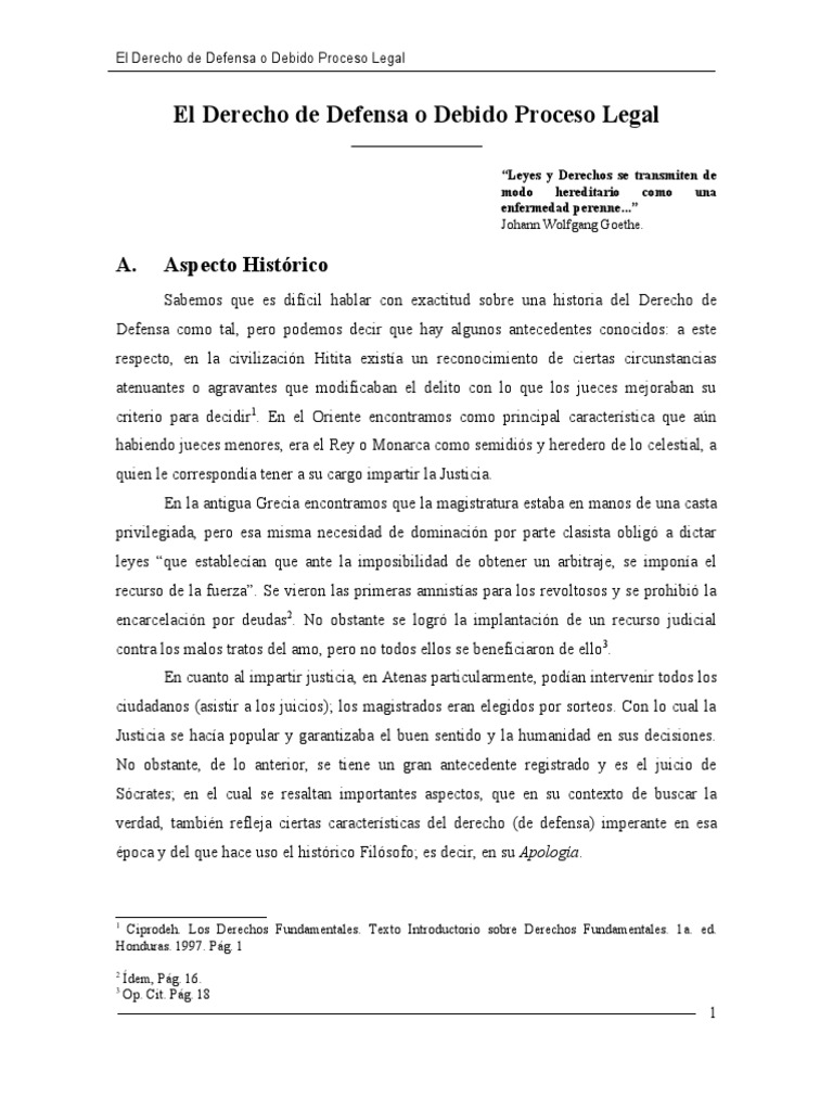 Derecho de Defensa y Debido Proceso | PDF | Debido al proceso ...