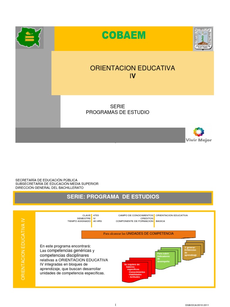 Programa de estudios para Orientación Educativa IV enfocado en el desarrollo de competencias ...