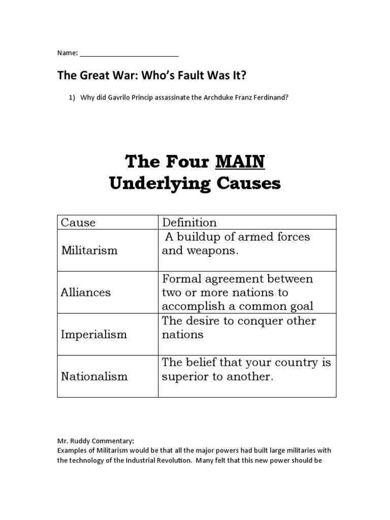 Who's Fault Was WW1 Packet | Download Free PDF | Wilhelm Ii | Allies Of ...