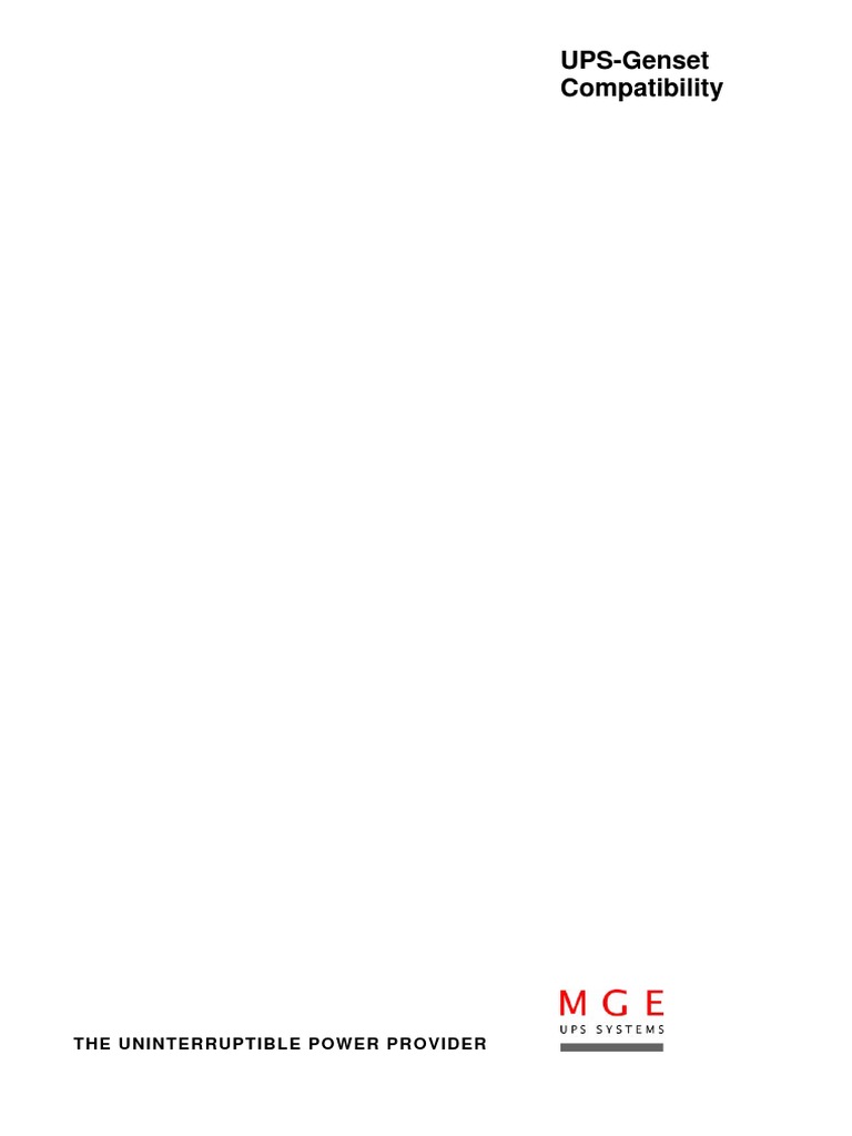 UPS-Genset Compatibility: The Uninterruptible Power Provider | PDF | Rectifier | Power Inverter