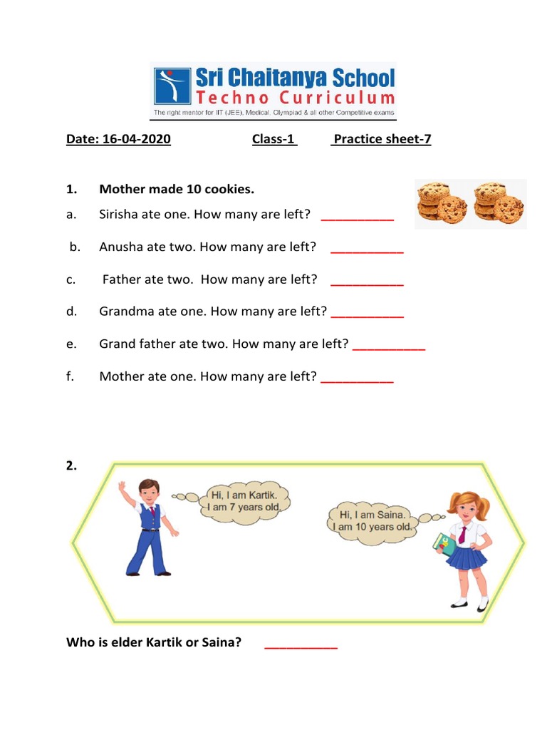 16-04-2020 Cls-1 Practice Sheet-7 | PDF