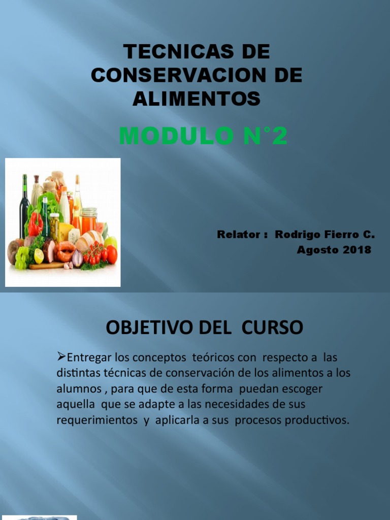 Curso Tecnicas de Conservacion de Alimentos. | PDF | Conservación de los alimentos | Alimentos