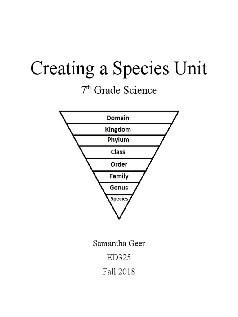 Creating A Species Unit: 7 Grade Science | PDF | Species | Taxonomy ...