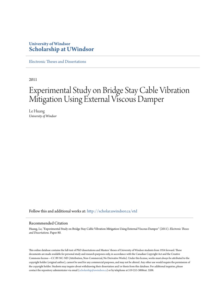Experimental Study On Bridge Stay Cable Vibration Mitigation Using ...