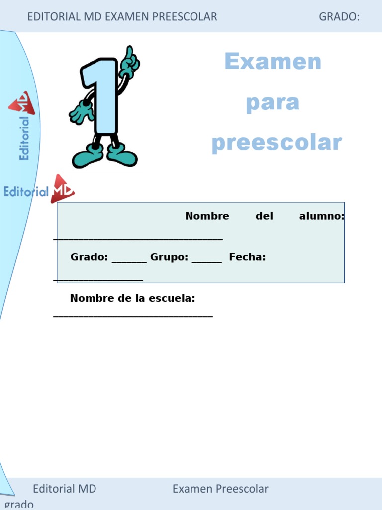 Examen Preescolar C | PDF | Educación de la primera infancia | Aprendizaje