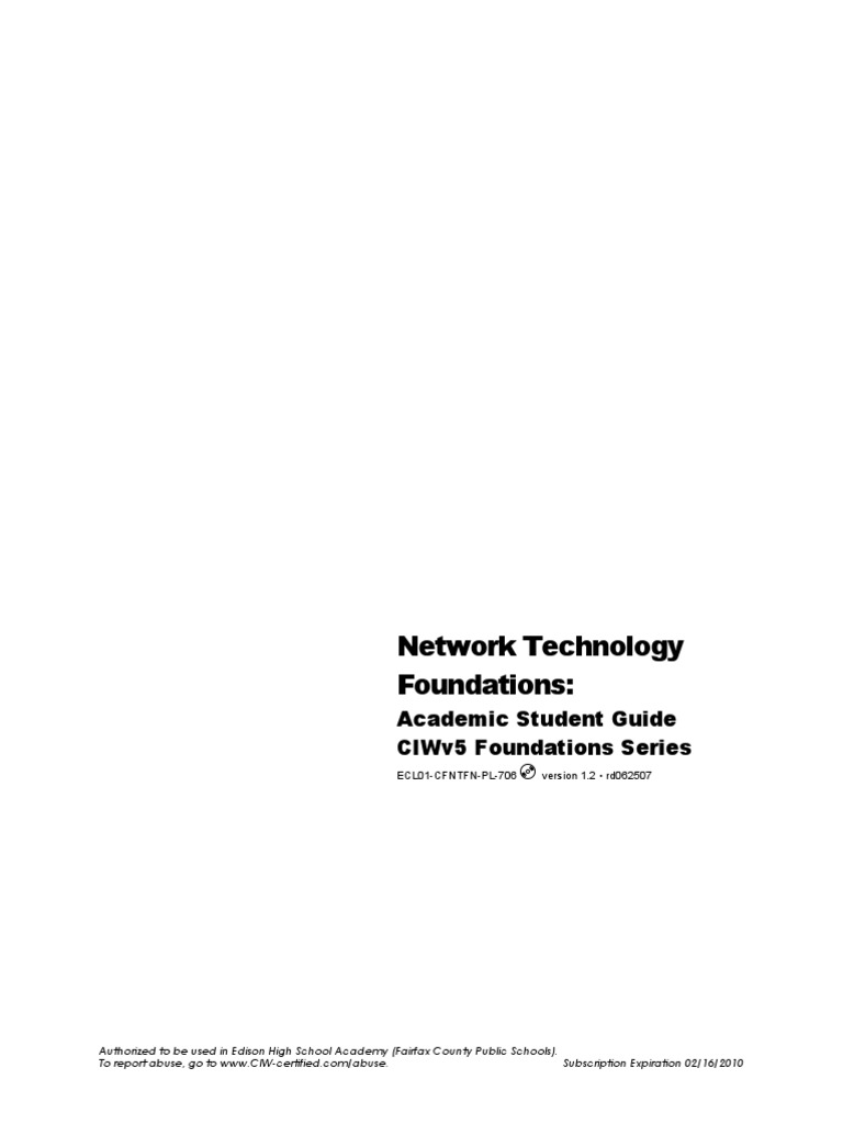 Network Technologies Foundations | PDF | Ip Address | Computer Network