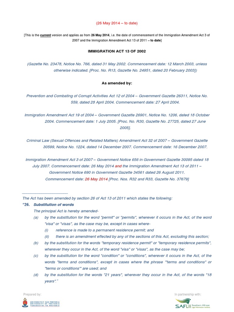 Immigration Act 2002 May2014 PDF | PDF | Travel Visa | Passport