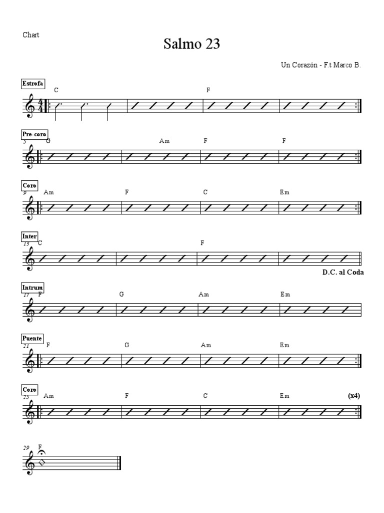 Salmo 23 - Chart Piano | PDF