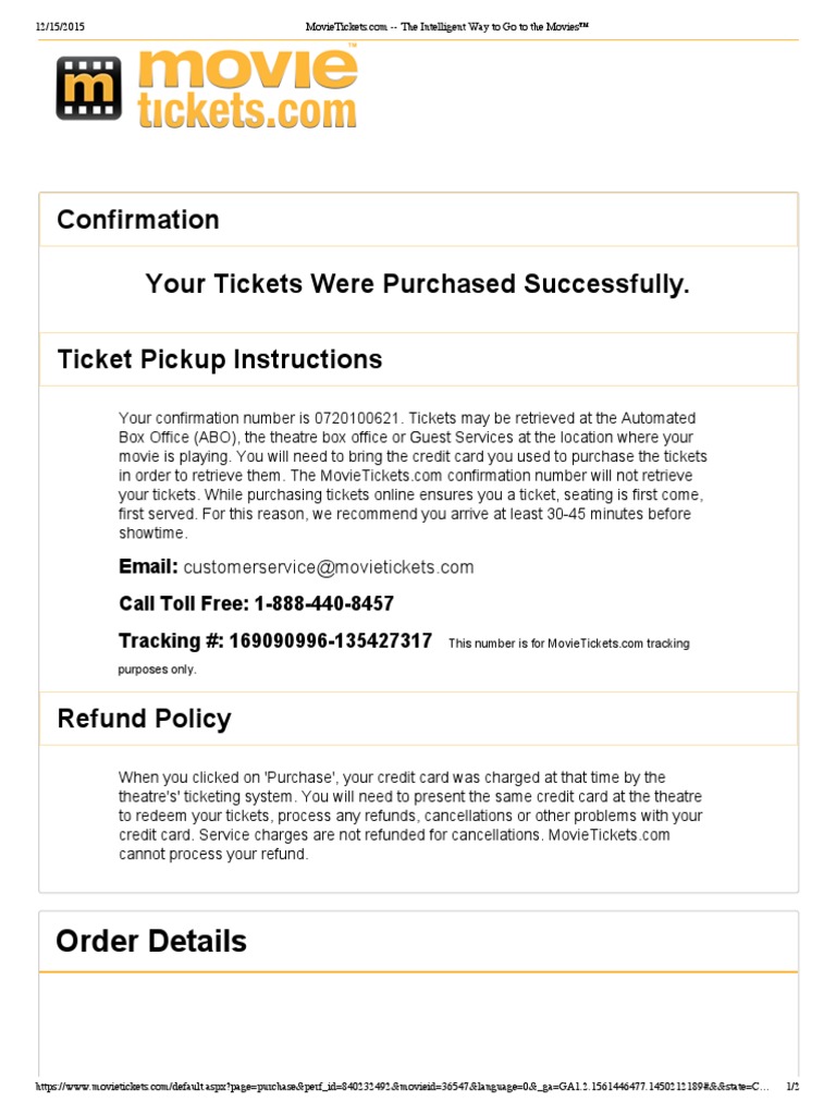 Movie Ticket Purchase Confirmation | PDF | Ticket (Admission) | Credit Card