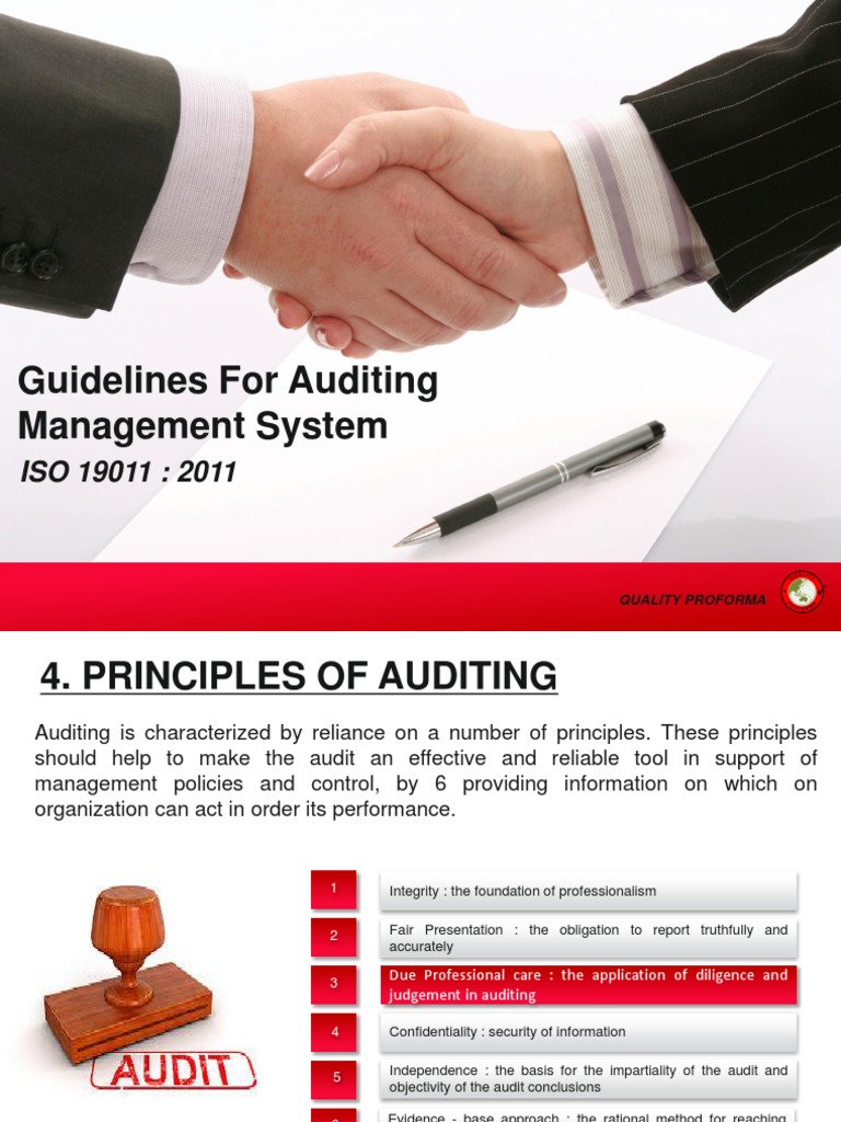 Guidelines For Auditing Management System: Quality Proforma | PDF ...