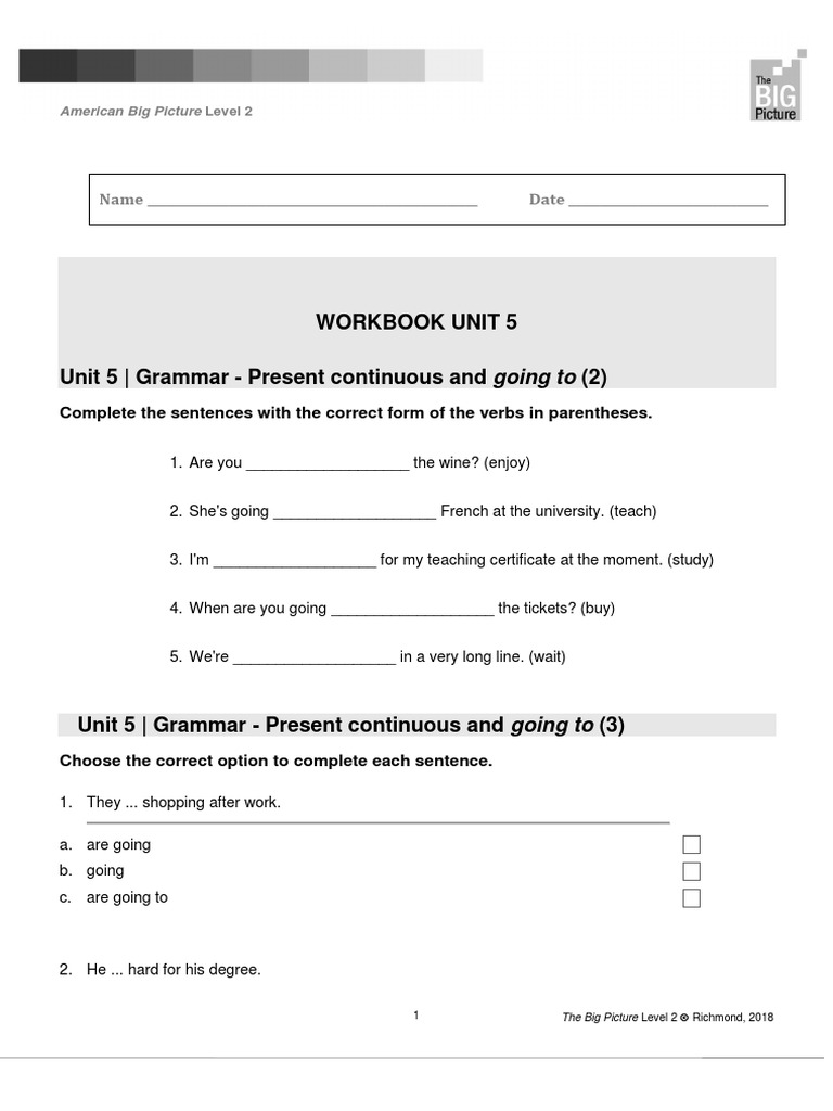Workbook Unit 5 Pdf Pdf Vocabulary Cognition