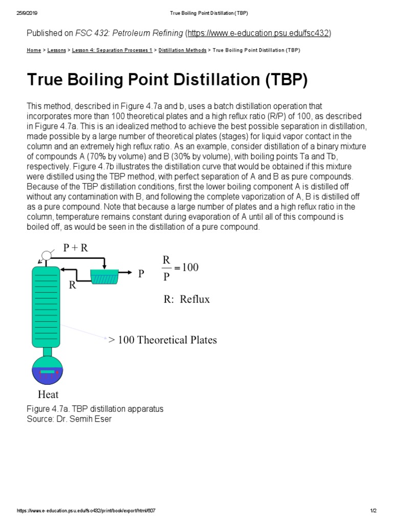 True Boiling Point Distillation Guide | PDF