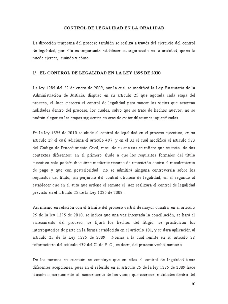 Control de Legalidad | PDF | Juez | Ley procesal