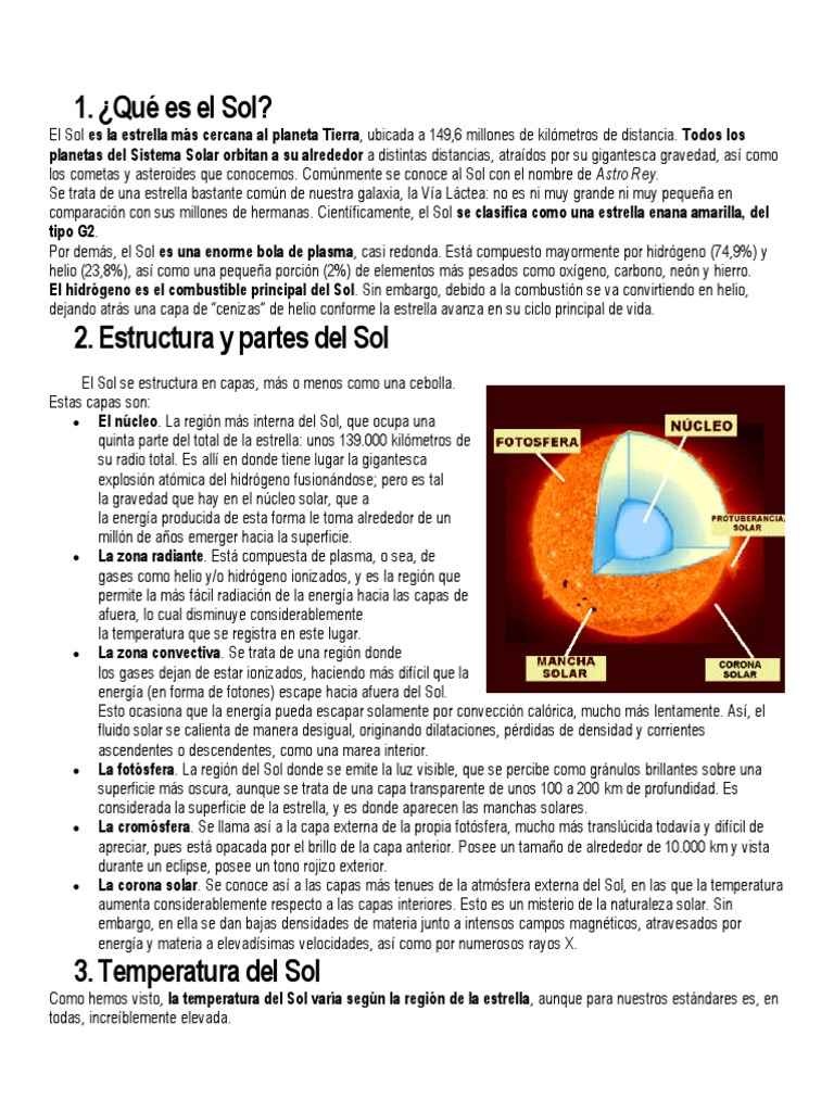 Ficha 1° CT Qué Es El Sol | PDF | Dom | Estrellas