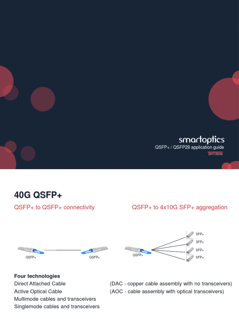 QSFP+ / QSFP28 Application Guide | PDF | Wavelength Division ...
