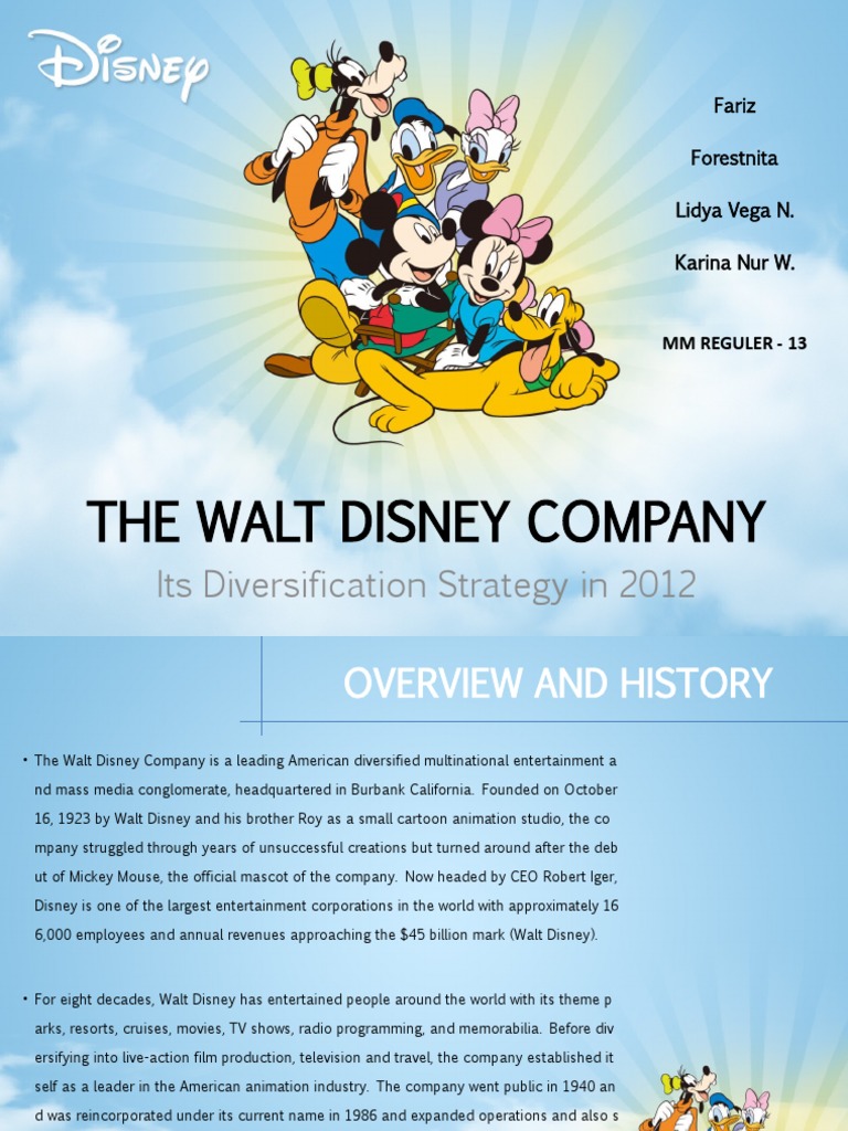 The Walt Disney Company: Its Diversification Strategy in 2012 | PDF ...