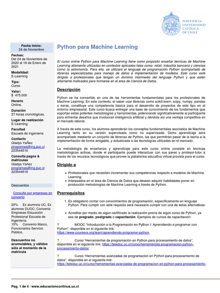Python para Machine Learning | PDF | Aprendizaje automático ...